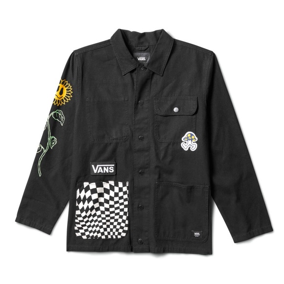 Vans | Jackets & Coats | Vans Micro Dazed Mens L Black Denim Drill ...